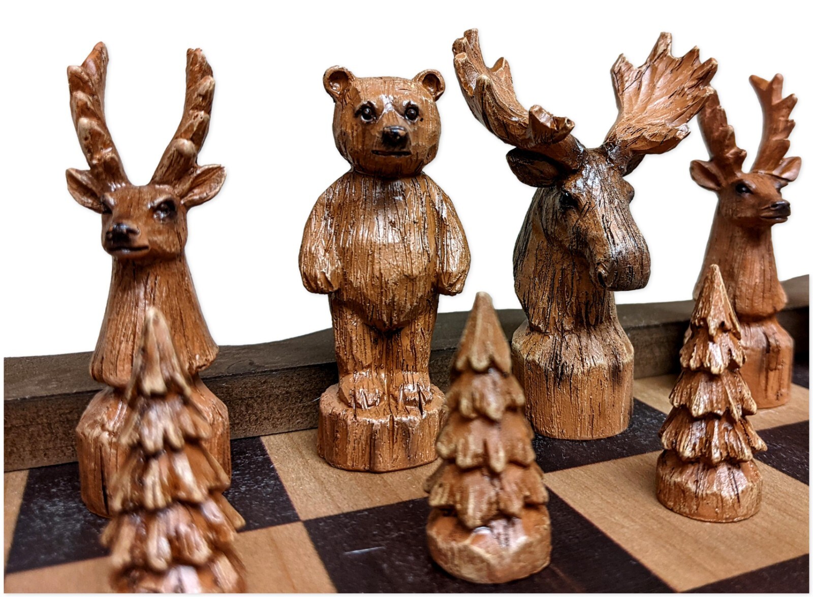 FOREST CROWD Woodland Cabin Chess Set, by DeLeon Collections | eBay