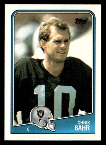 Chris Bahr 1988 Topps Card #331 Oakland Raiders | eBay