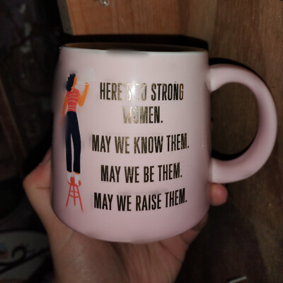 strong women pink decorative mug no microwave design basic cup ...