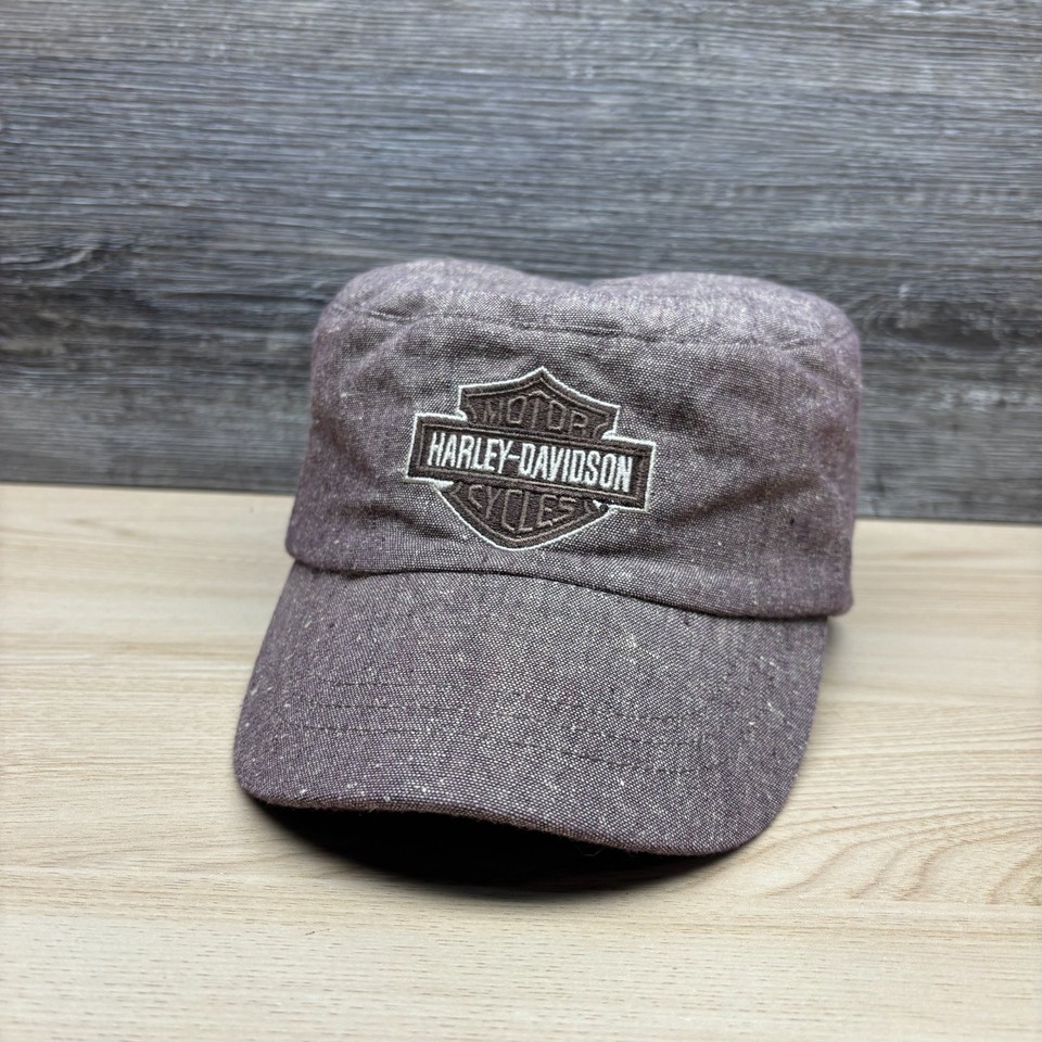 Harley Davidson Hat Cap Fitted One Size Brown Bar Shield Logo Cadet ...