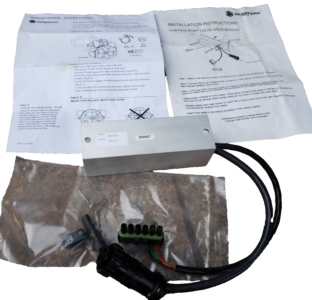 DICKEY-JOHN 46649-0920 / 466490920S1 CONTROL POINT LIQUID VALVE DRIVE ...