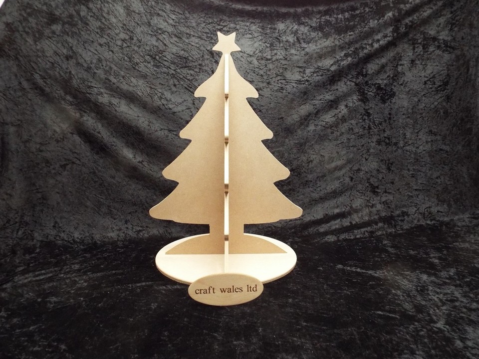 Christmas Tree MDF Shape Wooden Freestanding XMAS 600mm Tall | eBay