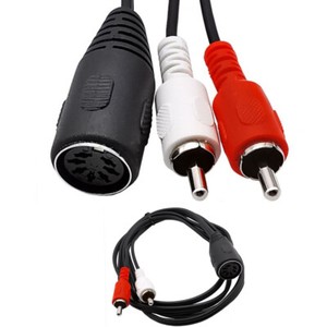 DIN 7-Pin 7 PIN Female Plug to Dual 2 RCA Male Jack Audio Adapter Cord ...