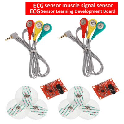 2X Signal Pulse Heart Sensor Monitor Detector ECG Module For Arduino ...