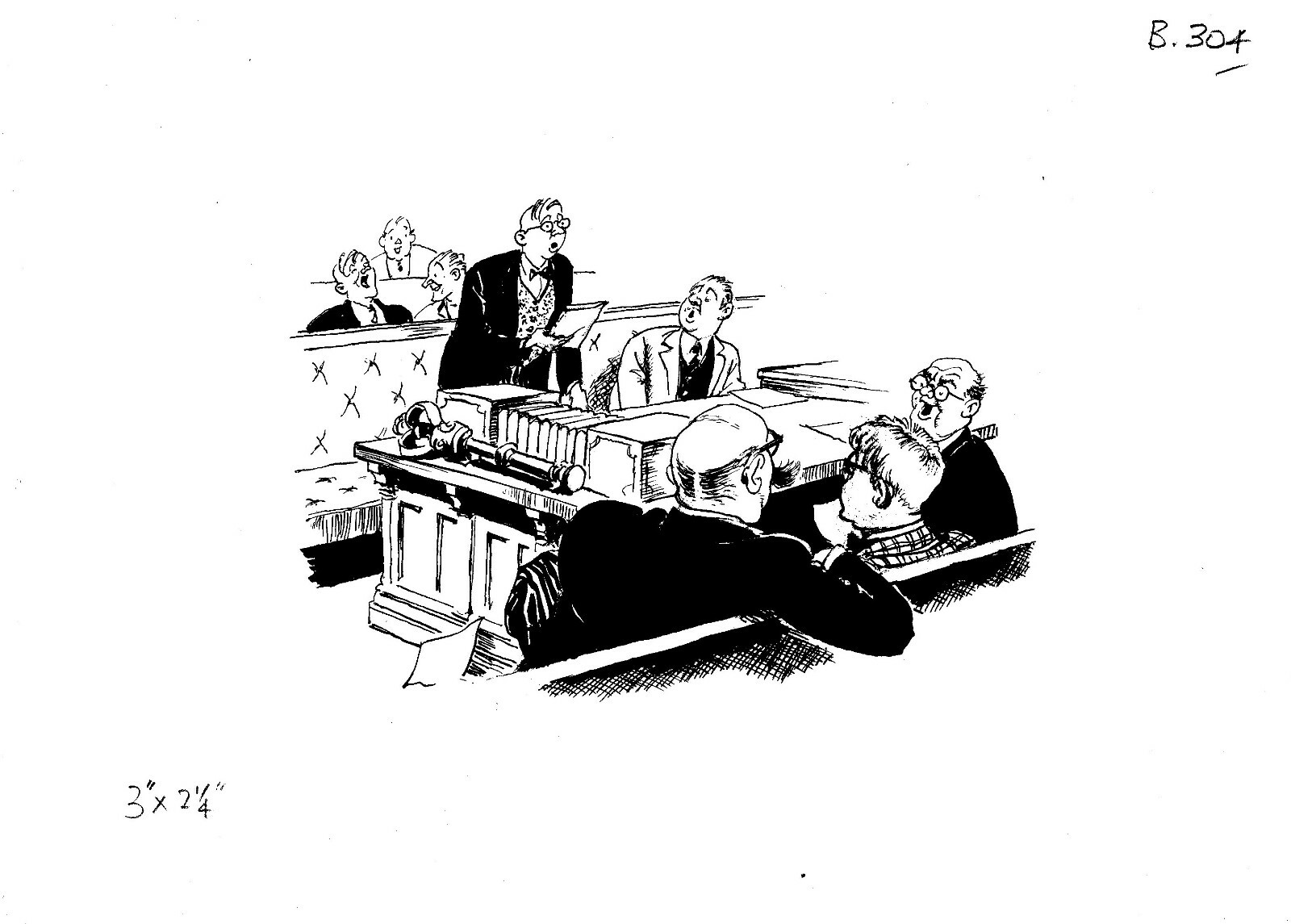 Original Pen & Ink Cartoon circa 1970 - House of Commons MP Parliament ...