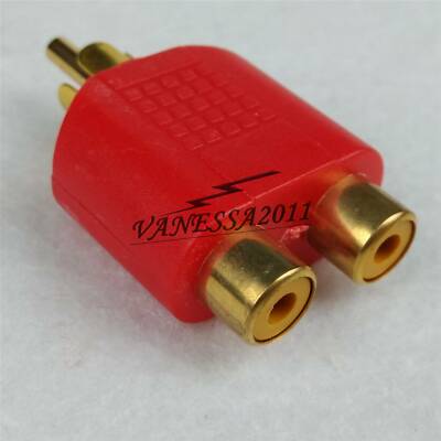 1Pcs RCA Male to Dual 2×RCA Female Jack Audio COAX Splitter Adapter NEW ...