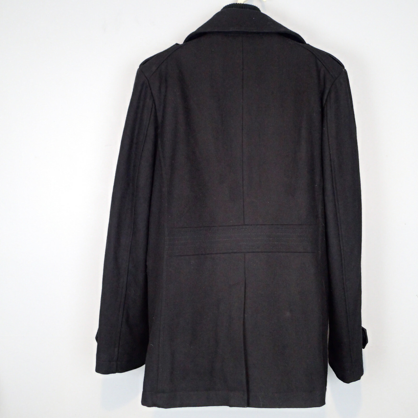 ZARA MAN BLACK WOOL bl COAT sz L | eBay