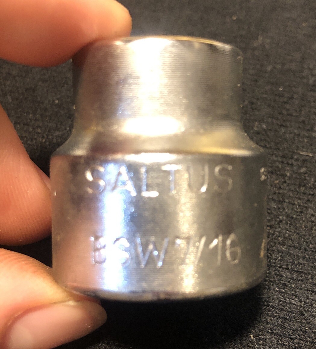 7/16 British Standard Socket Vintage Saltus Whitworth 3/8” Dr NOS ...
