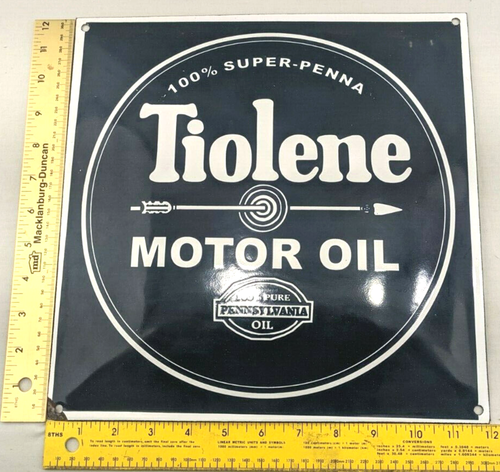 Tiolene Motor Oil Porcelain Sign 12 x 12 | eBay