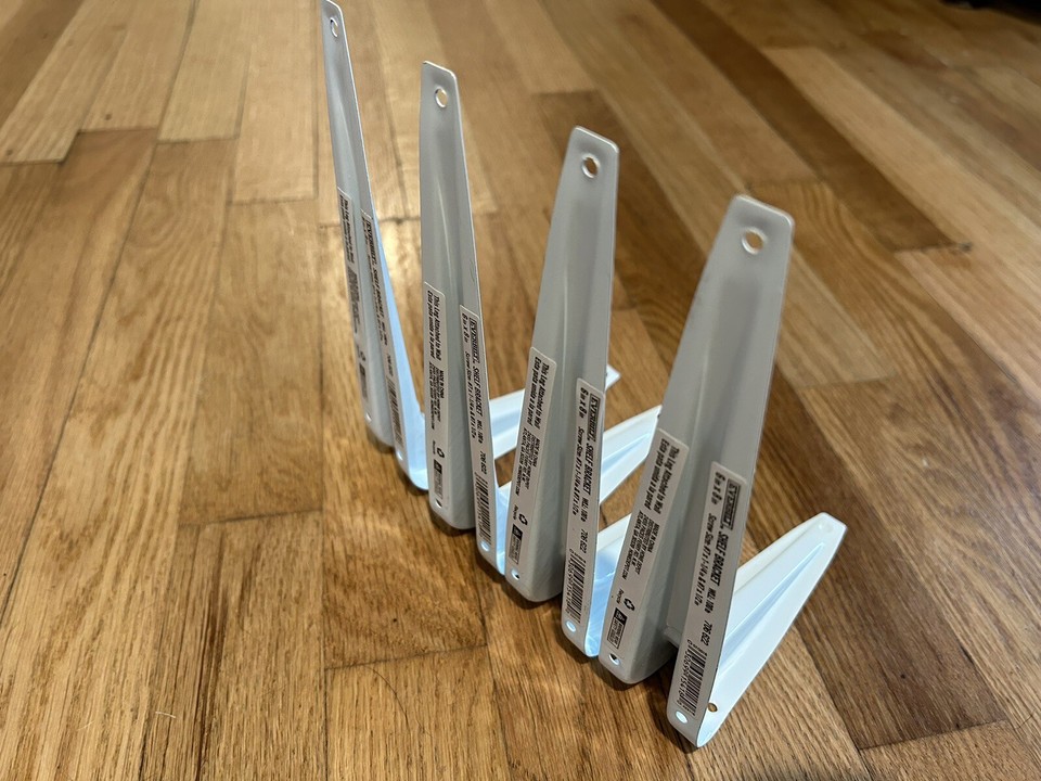 Everbilt Shelf Bracket 6” X 8” White Bracket 100lb Max Weight Set Of ...