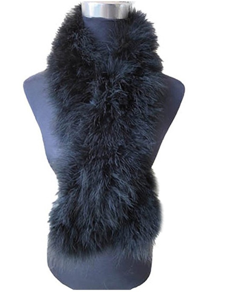 Real Ostrich Feather Fur Scarf Neckerchief Party Dinner Fluffy Soft 110 ...