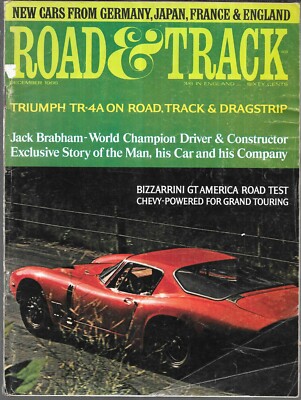 ROAD & TRACK MAGAZINE DECEMBER 1966 (GD-) TRIUMPH TR-4A, BIZZARRINI GT ...