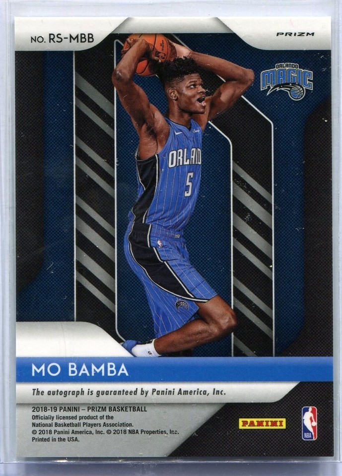 Mo Bamba 2018-19 Panini Prizm Holo Silver RC Rookie Auto Autograph ...