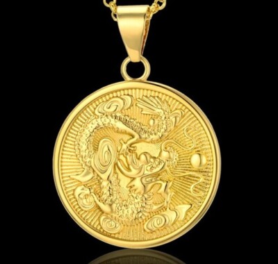18k Gold Filled Mens Womens Dragon Pendant Chain Necklace 20" 24" 30 ...