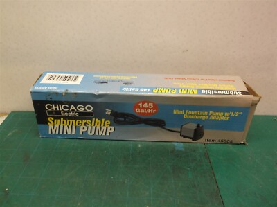 Chicago Electric Submersible Mini Fountain Pump 145 gph 45305 | eBay