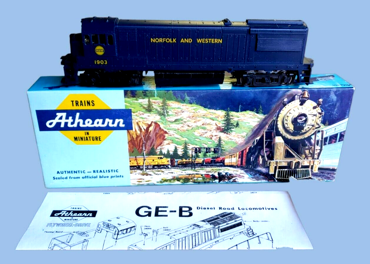 Athearn HO Diesel Locomotive #3402 U28B Power N&W Norfolk & Western ...