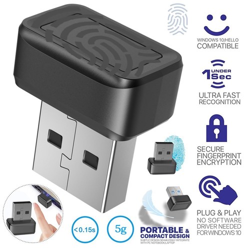 360° Detection Portable USB Fingerprint Reader Recognize Password ...