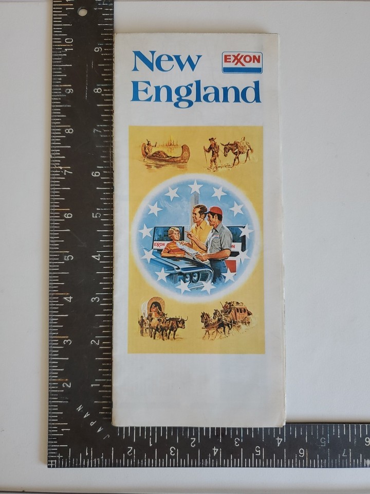 Vintage 1975 Exxon NEW ENGLAND - Foldout Road Map | eBay