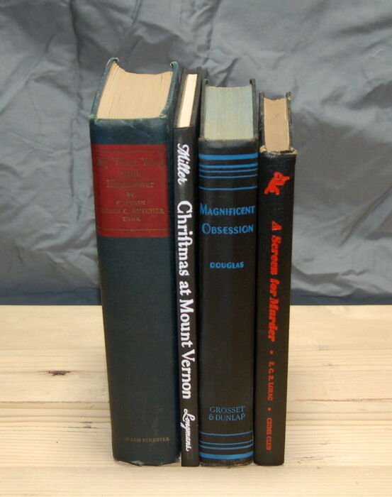Set Of 4 Vintage Black Blue Books Collection Wedding Decor Interior ...