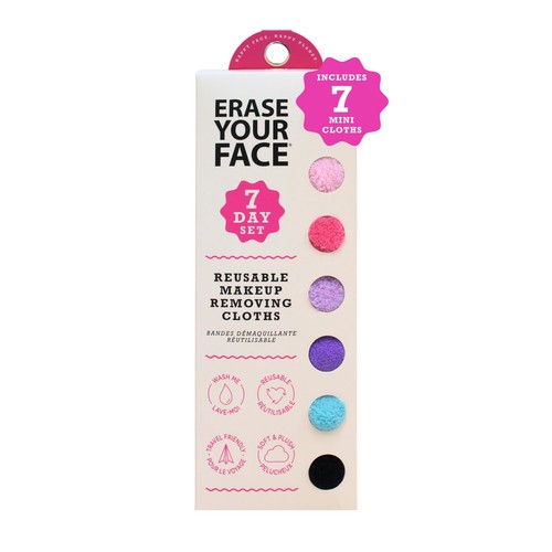 ERASE YOUR FACE Makeup Remover Cloths - Reusable Microfiber Face To ...