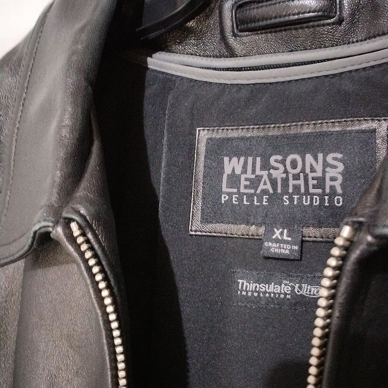 WILSONS Pelle Studio Leather Jacket Blazer Black Thi… - Gem