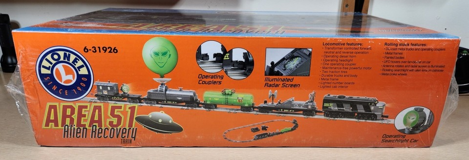 LIONEL 6-31926 AREA 51 ALIEN RECOVERY TRAIN, UNOPENED W/TRACK ...