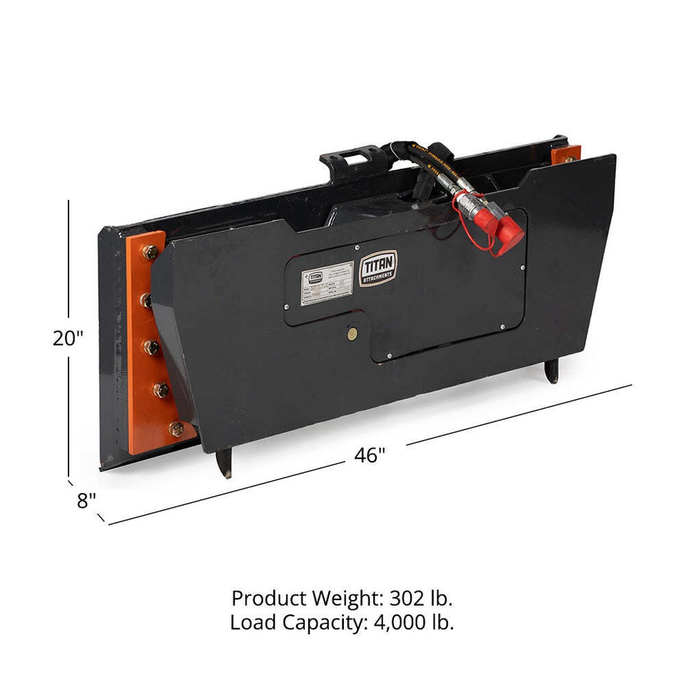 Titan Attachments Hydraulic Tilt Mount Plate for Skid Steers, 25 Degree ...