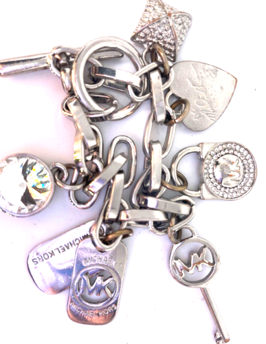 COLLECTORS! MICHAEL KORS MK Silver Tone Charm Bracelet | eBay