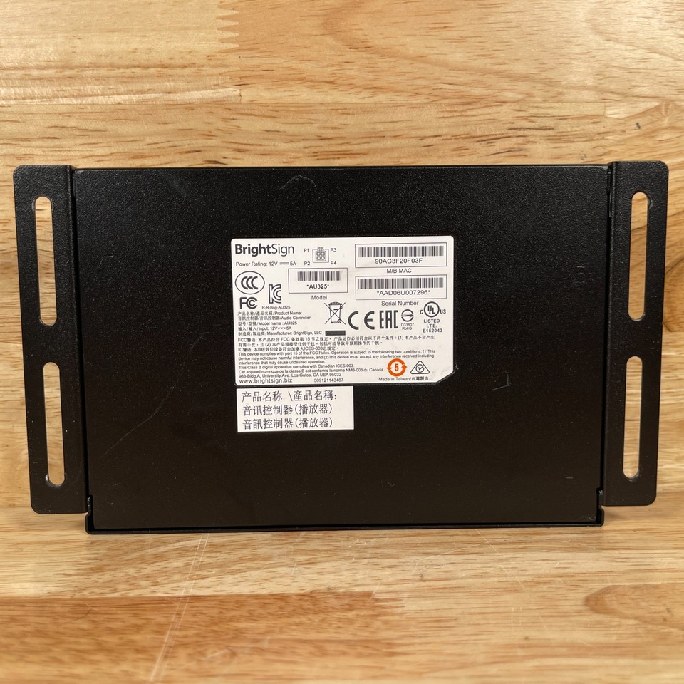 BrightSign AU335 Black Portable Ethernet & USB 12-V Digital Signage ...