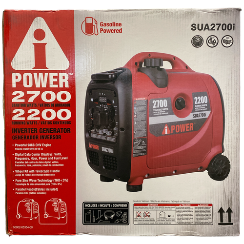 A-iPower SUA2700i, Enclosed Inverter Generator, 2700 Peak Watt/2200 ...