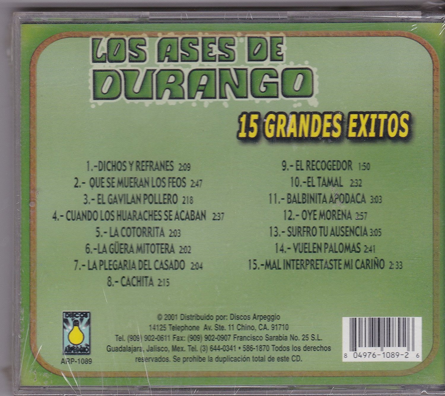 Los Ases de Durango 15 Grandes Exitos CD New Nuevo Sealed | eBay