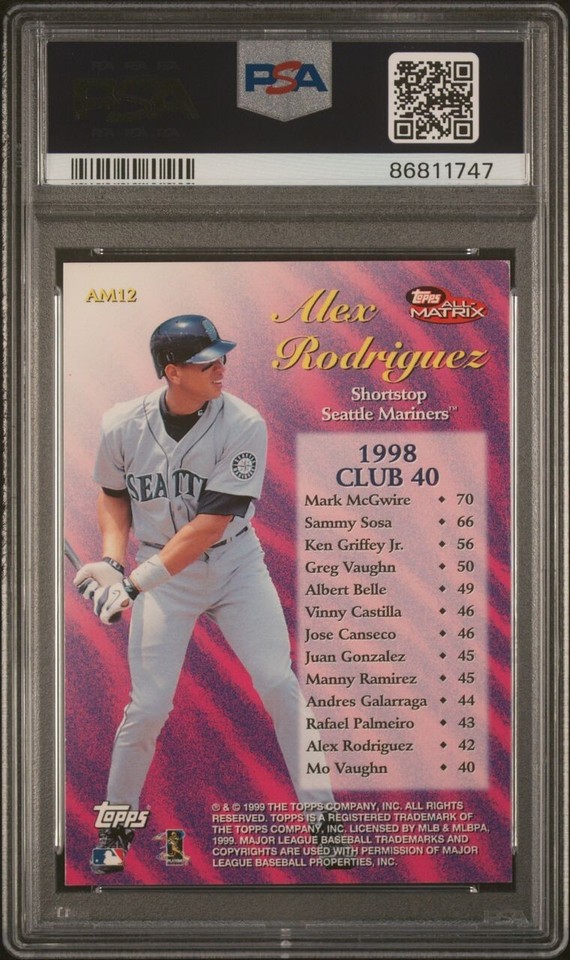 1999 Topps All-Matrix Alex Rodriguez PSA 8 Seattle Mariners #AM12 | eBay