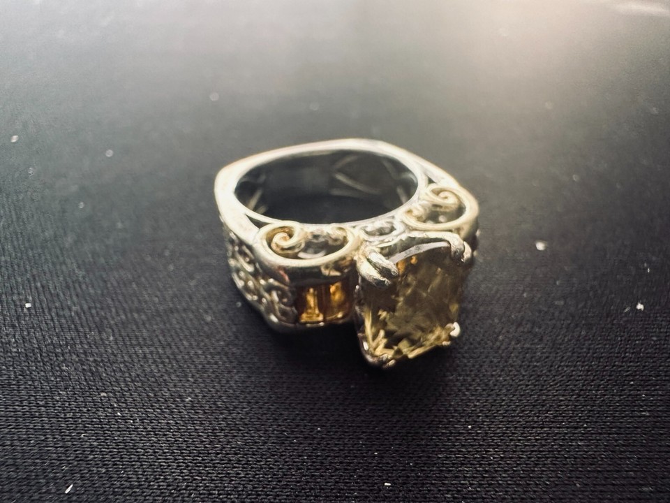 Gems en Vogue Michael Valitutti 925 Sterling Silver Citrine Ring Size 7 ...