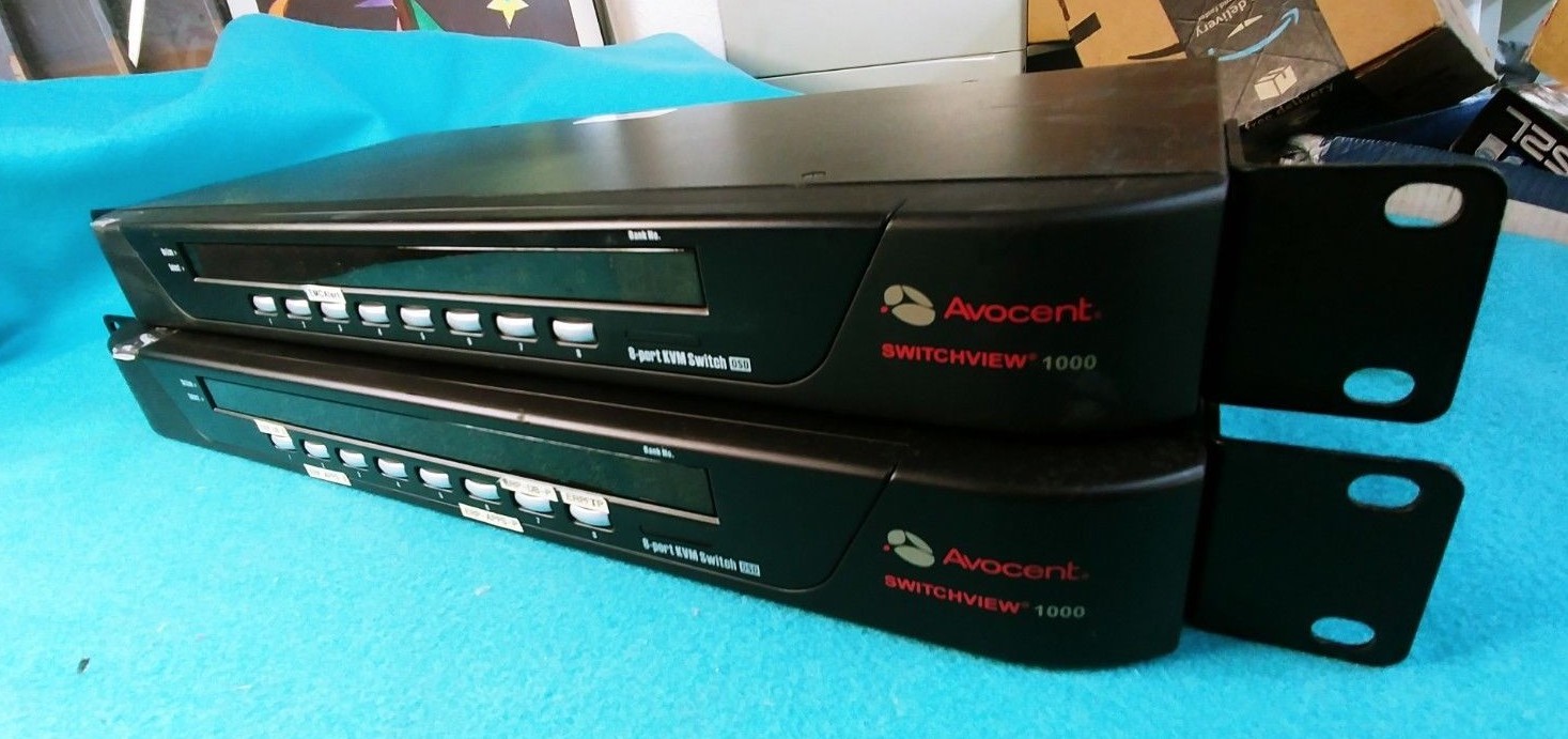 Lot of 2 Avocent - Switchview 1000 8SV1000 8-port KVM Switch - No Power ...