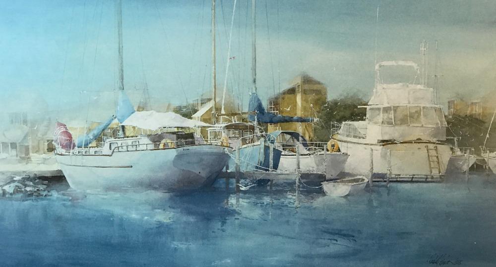 Randall Higdon Dockside Quietness Boat Art Print | eBay