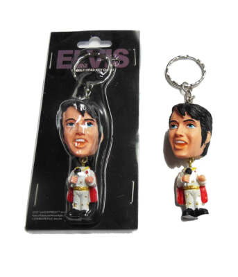 Elvis Key Chain Bobble Head White Jumpsuit | eBay UK