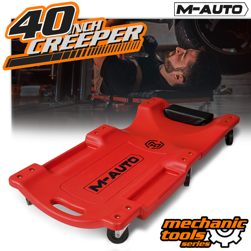 40" Red Rolling Low Profile Creeper Vehicle Garage Repair w/Head Rest ...
