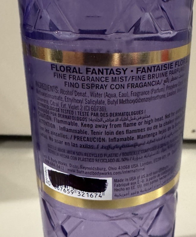 Bath and Body Works Spray Fine Fragrance Mist Floral Fantasy Spray ...