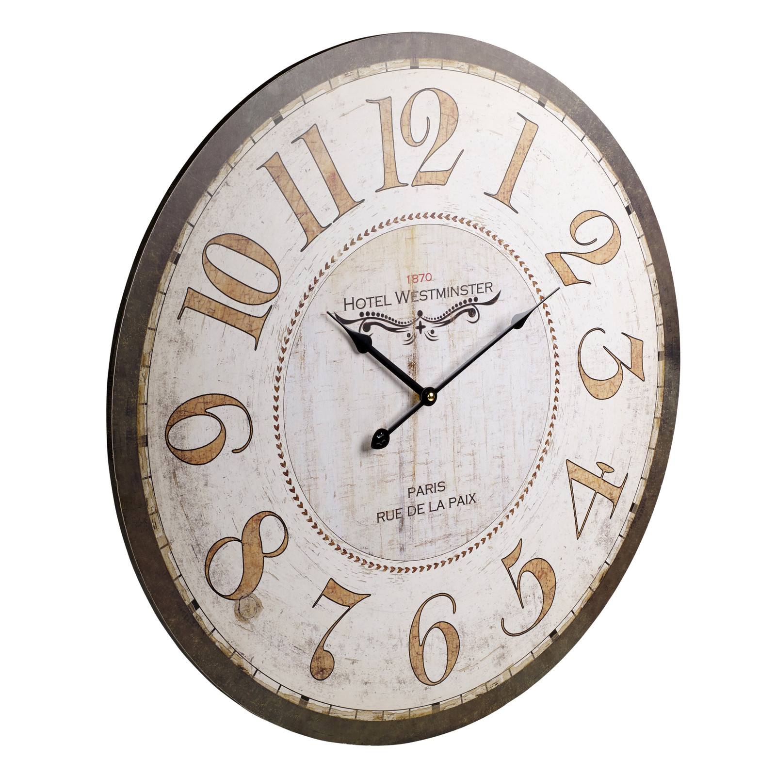 60cm Extra Large Round Wooden Wall Clock Vintage Retro Antique ...