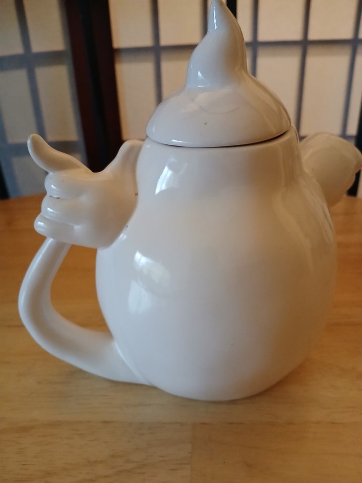 Vintage White Ghost With Big Smile Halloween Teapot. 6” Tall Spooky ...