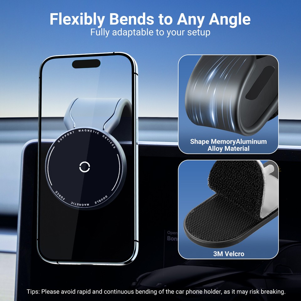MagSafe Car Mount Detachable Bendable Aluminum Arm Phone Holder - Black ...