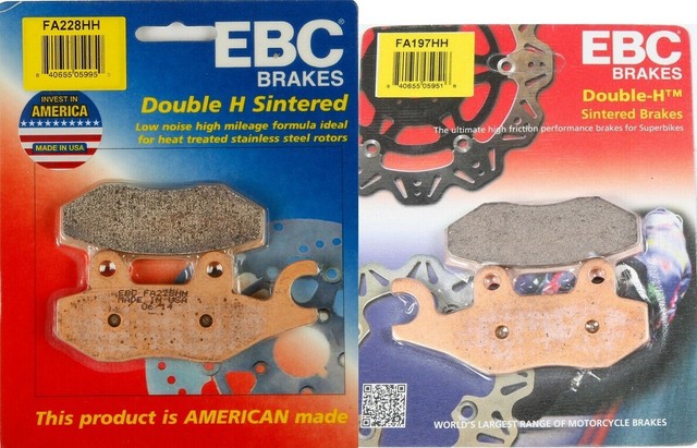 EBC HH Front Rear Brake Pads (2 Sets) 2008-14 Kawasaki Klr650 / Fa197 ...