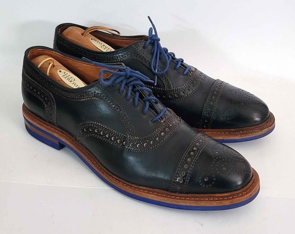 Allen Edmonds Black Leather Strandmok Cap-Toe Oxfords Shoes Made in USA ...