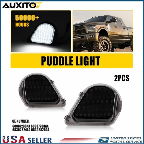 LED Side Mirror Puddle Lights For Dodge Ram 10-22 1500 2500 3500 4500 ...