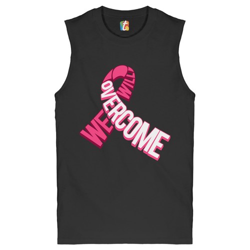 Pink Ribbon We Will Overcome Muscle Shirt Breast Cancer Awareness Men's ...