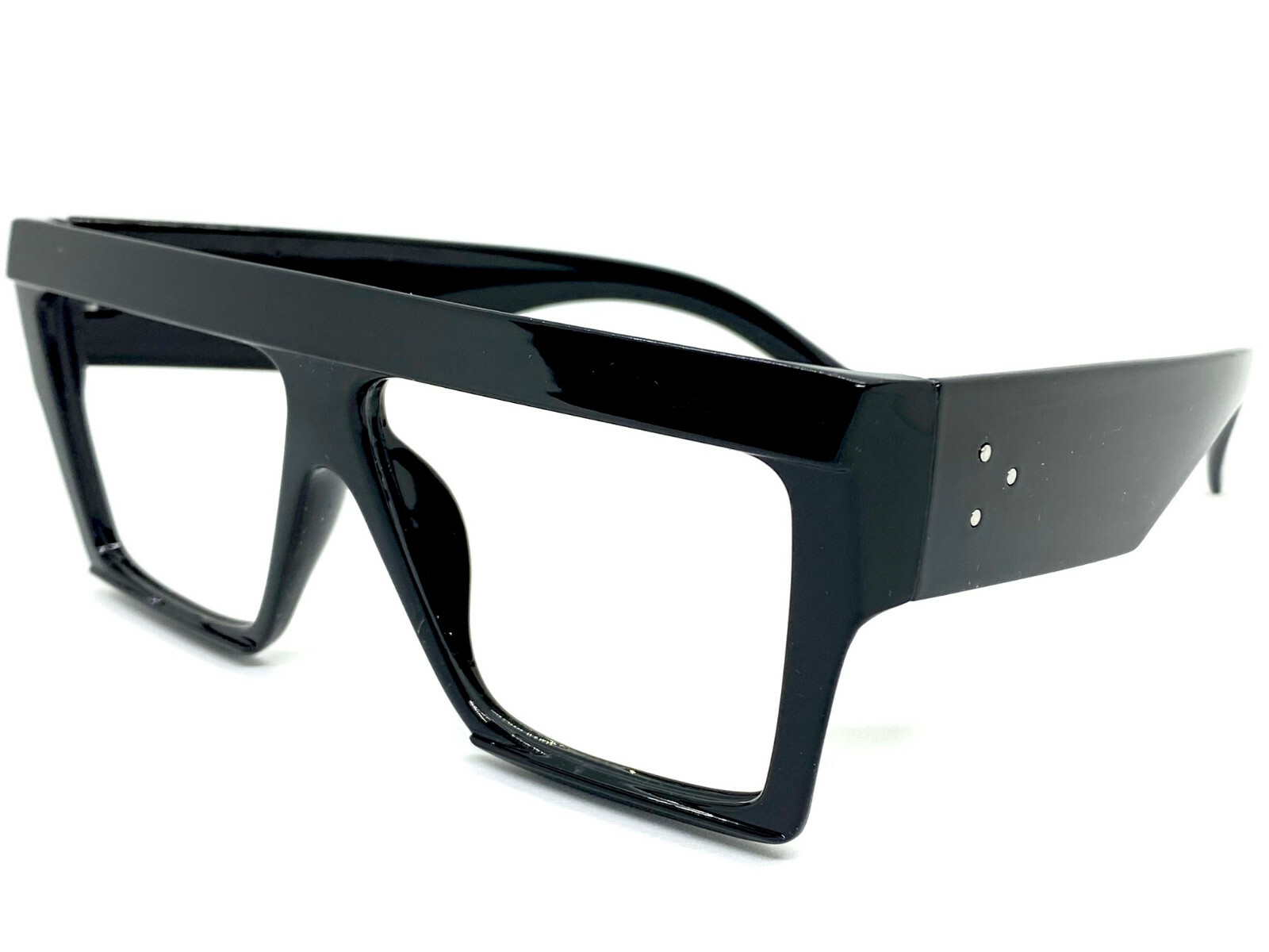 Oversized RETRO Style Lensless Eye Glasses Super Thick Black Frame Only ...