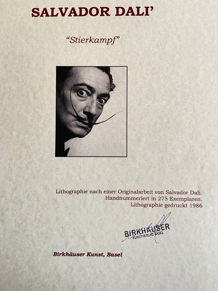 Salvador Dalì Lithograph COA Original Signed Numbered (Dali/Joan Mirò ...