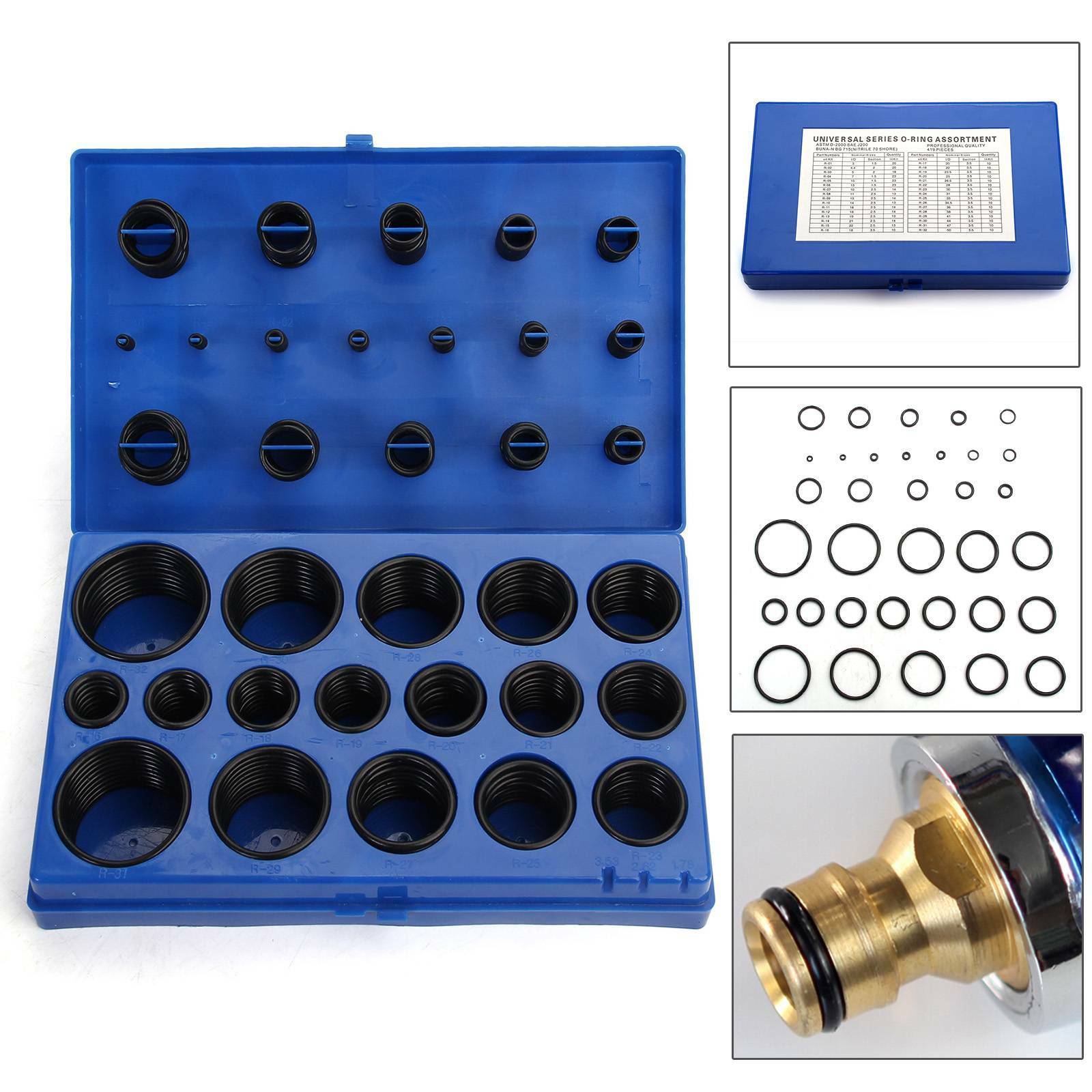 419 Pcs O Ring Rubber Seal Plumbing Set Plumber Kit Rubber O-ring ...