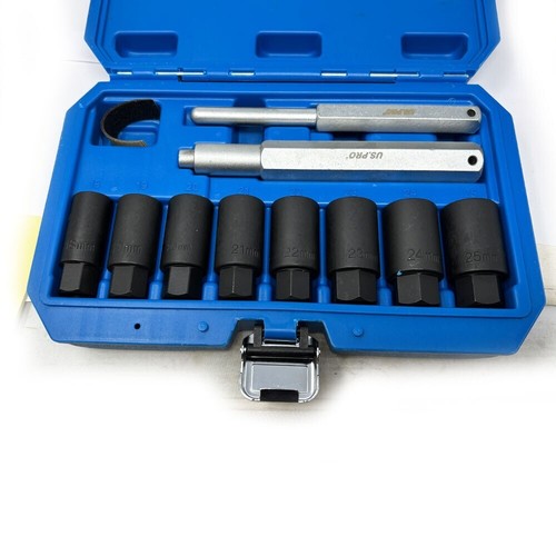 Locking Wheel Nut Removal Set nut Sockets 8 Sizes 17-25mm US PRO 6178 ...