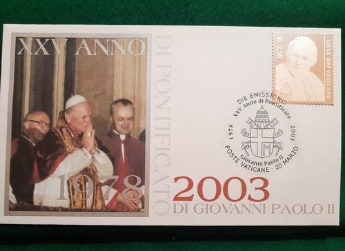 VATICANO 2003 FDC 25 ANNI PONTIFICATO G.PAOLO II FRANCOBOLLO ARGENTO SU BUSTA | eBay